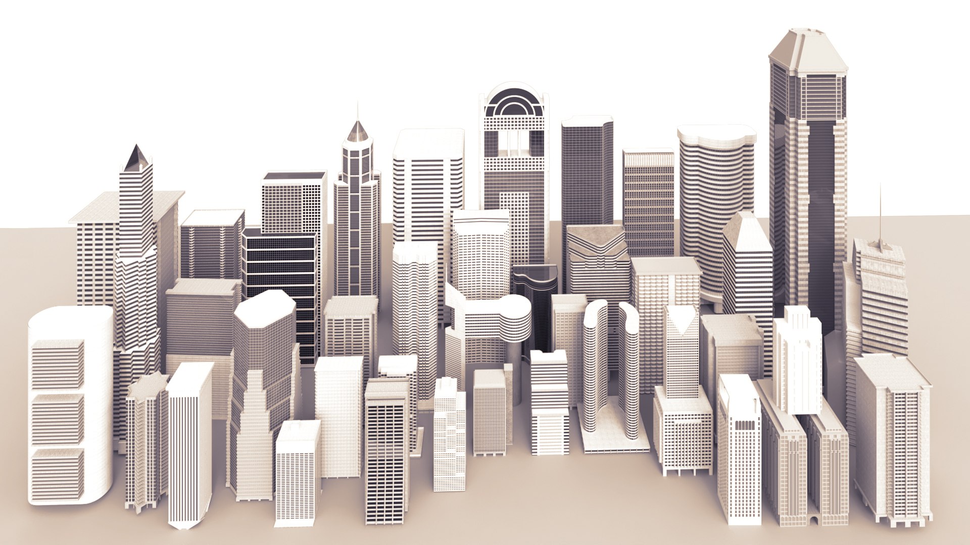 A Collection Of One Hundred High-detailed Skyscrapers 3D Model ...