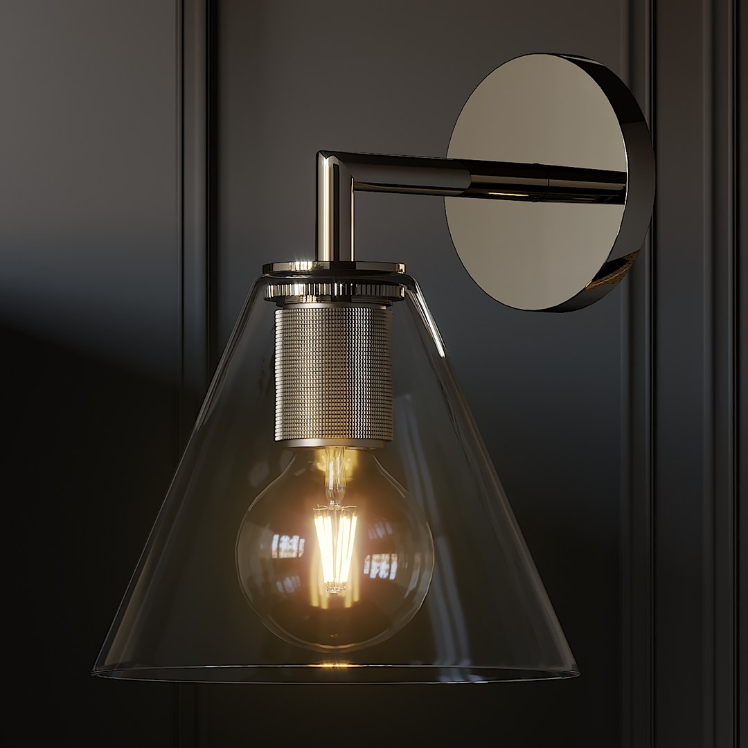 3D Sconce Utilitaire Funnel Shade - TurboSquid 1558226