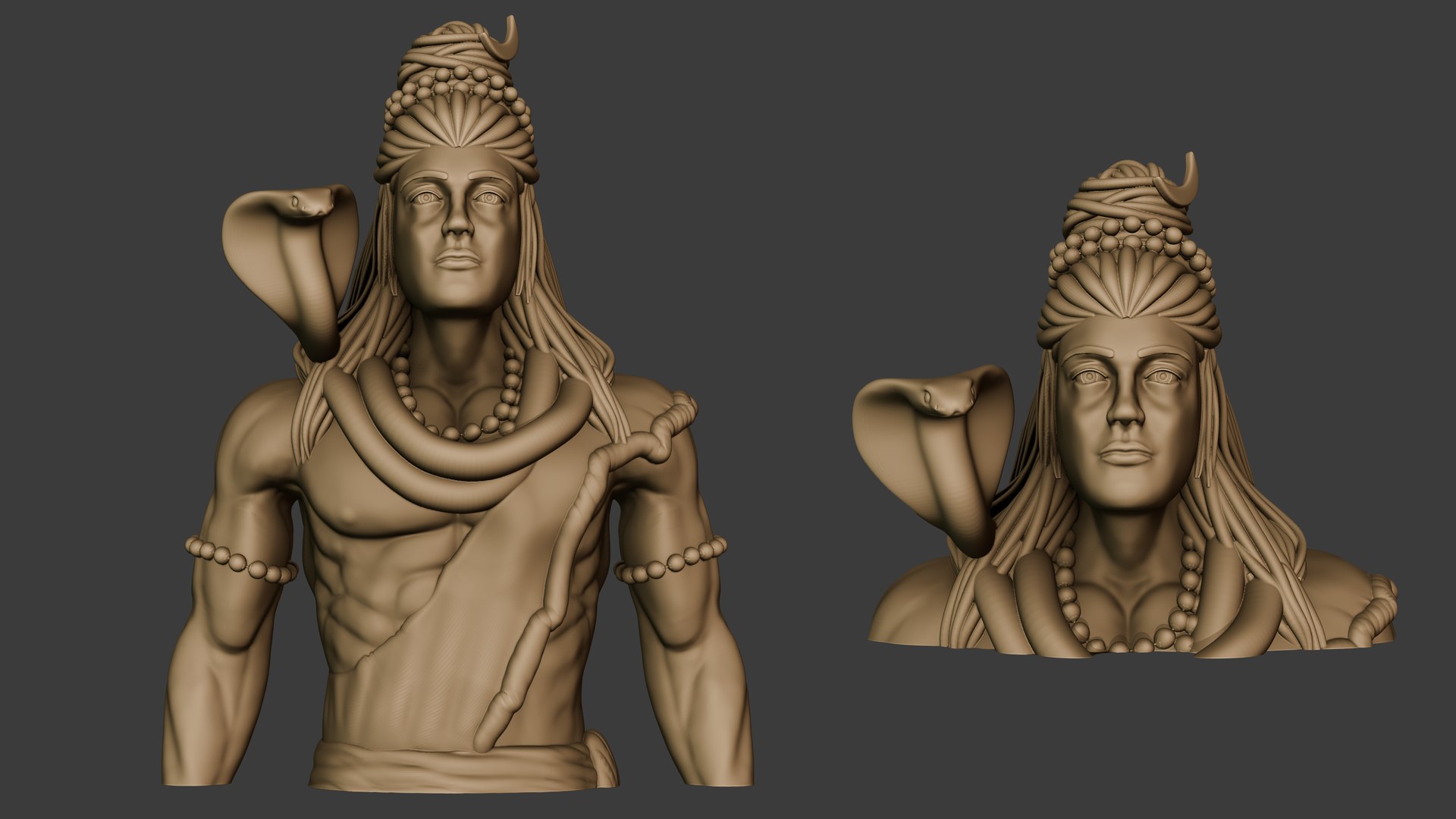 Lord Shiva God Figure Bust And Body 3d Print 3D Print Model 3D ...