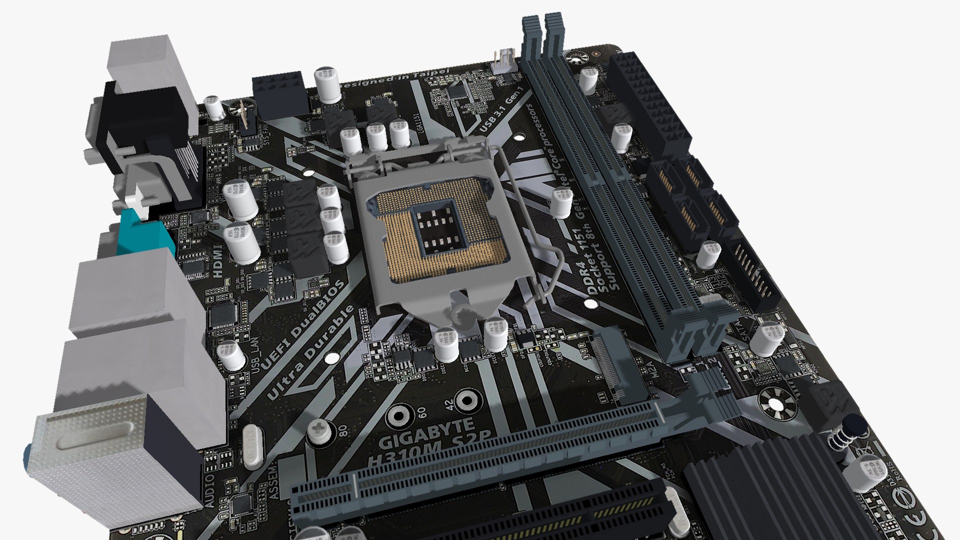 PC Motherboard MicroATX Mk03 Model - TurboSquid 1981390