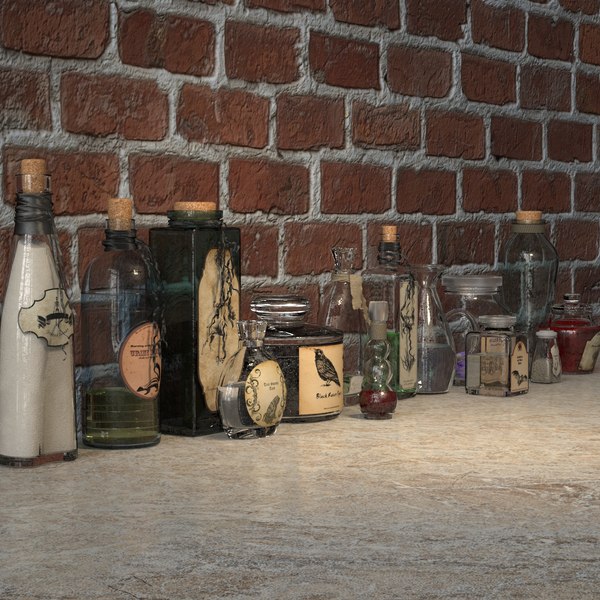 free potion bottle 3d model