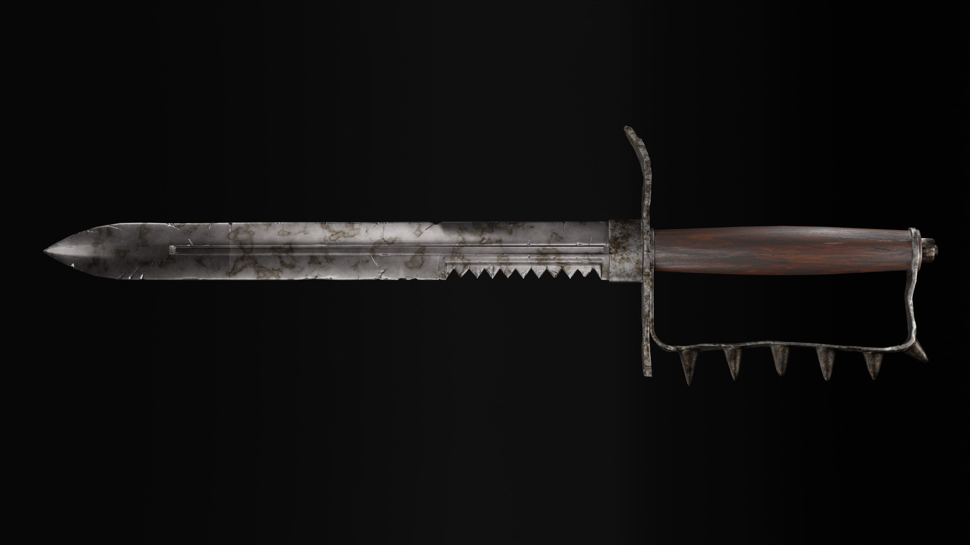 Dagger with spiked guard Low-poly 3D model - TurboSquid 1827355