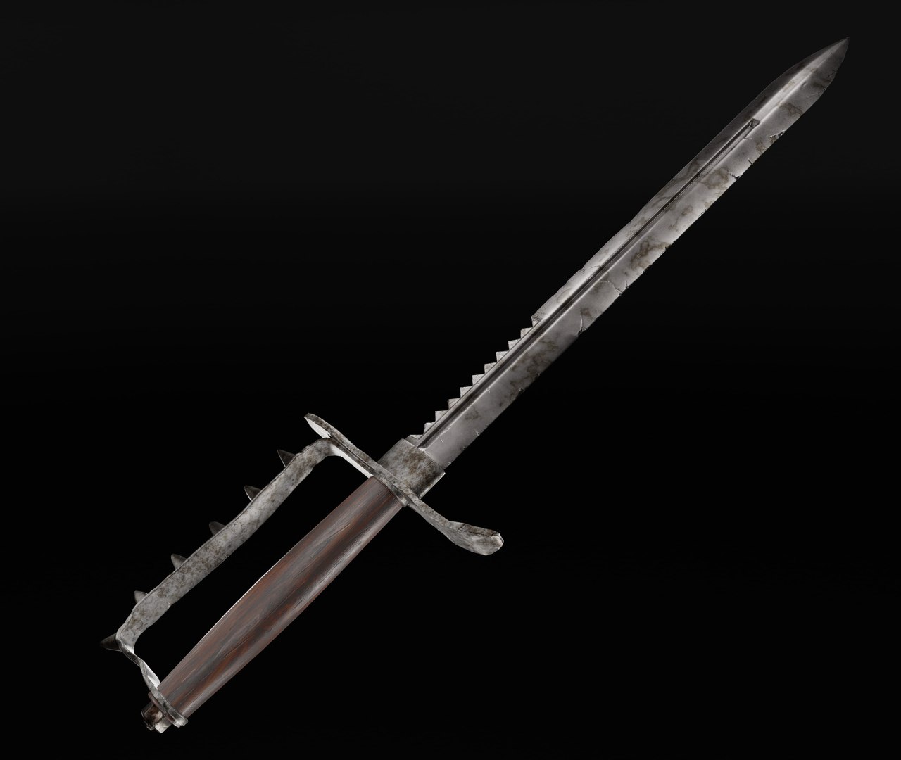 Dagger with spiked guard Low-poly 3D model - TurboSquid 1827355