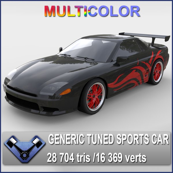 3d generic sports car sakura model