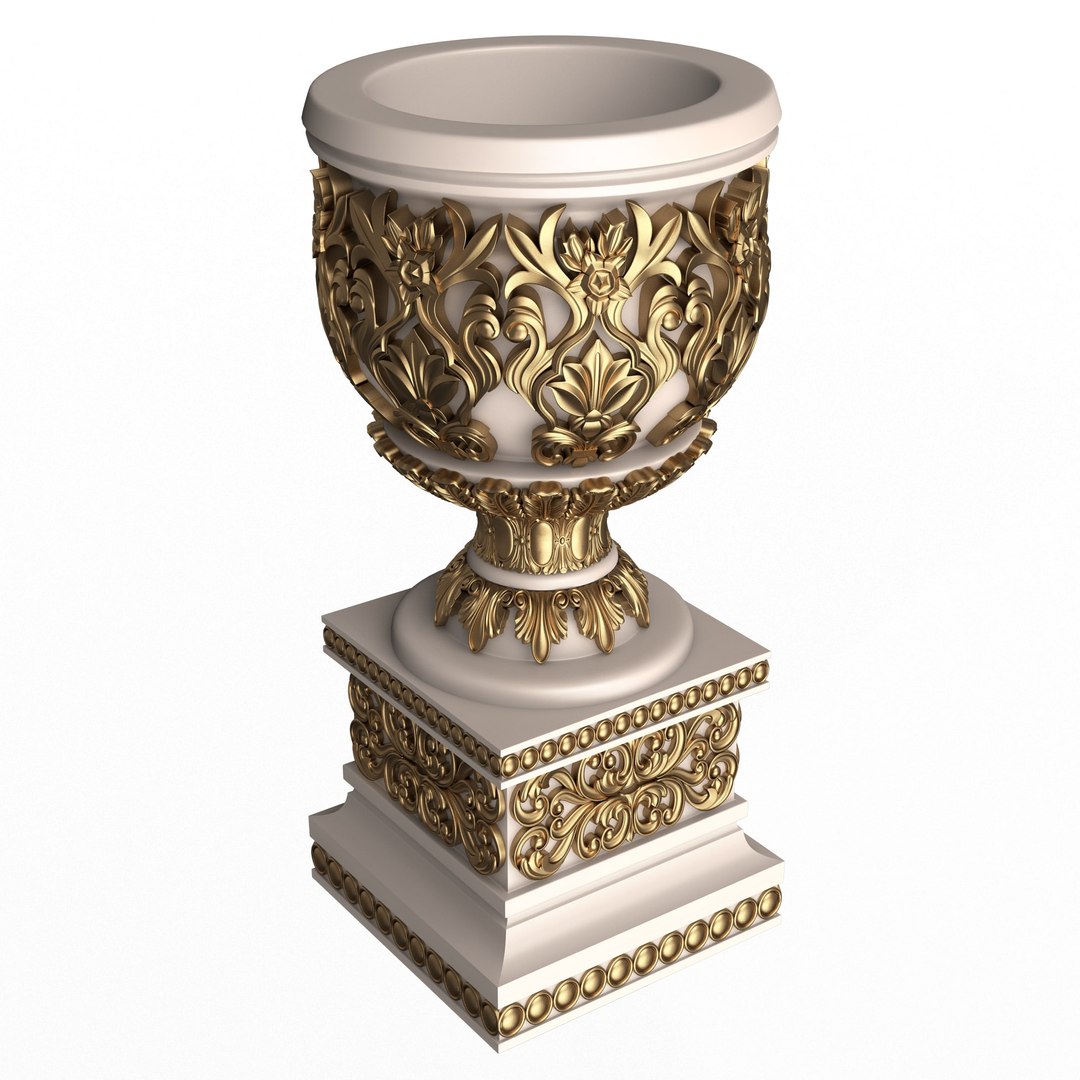 3D Flower Pot 017 White - TurboSquid 2199007