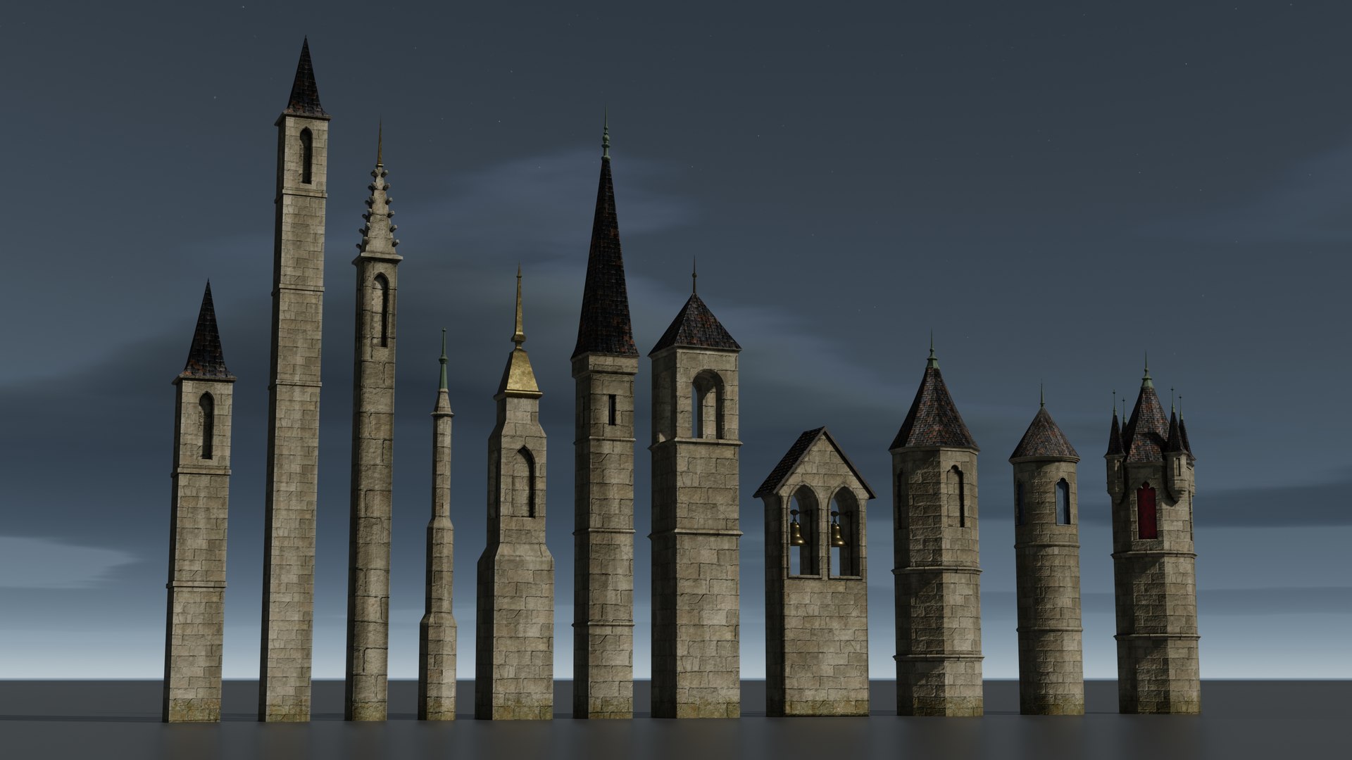 Medieval Kitbash Castle City Set 3D model - TurboSquid 1795189