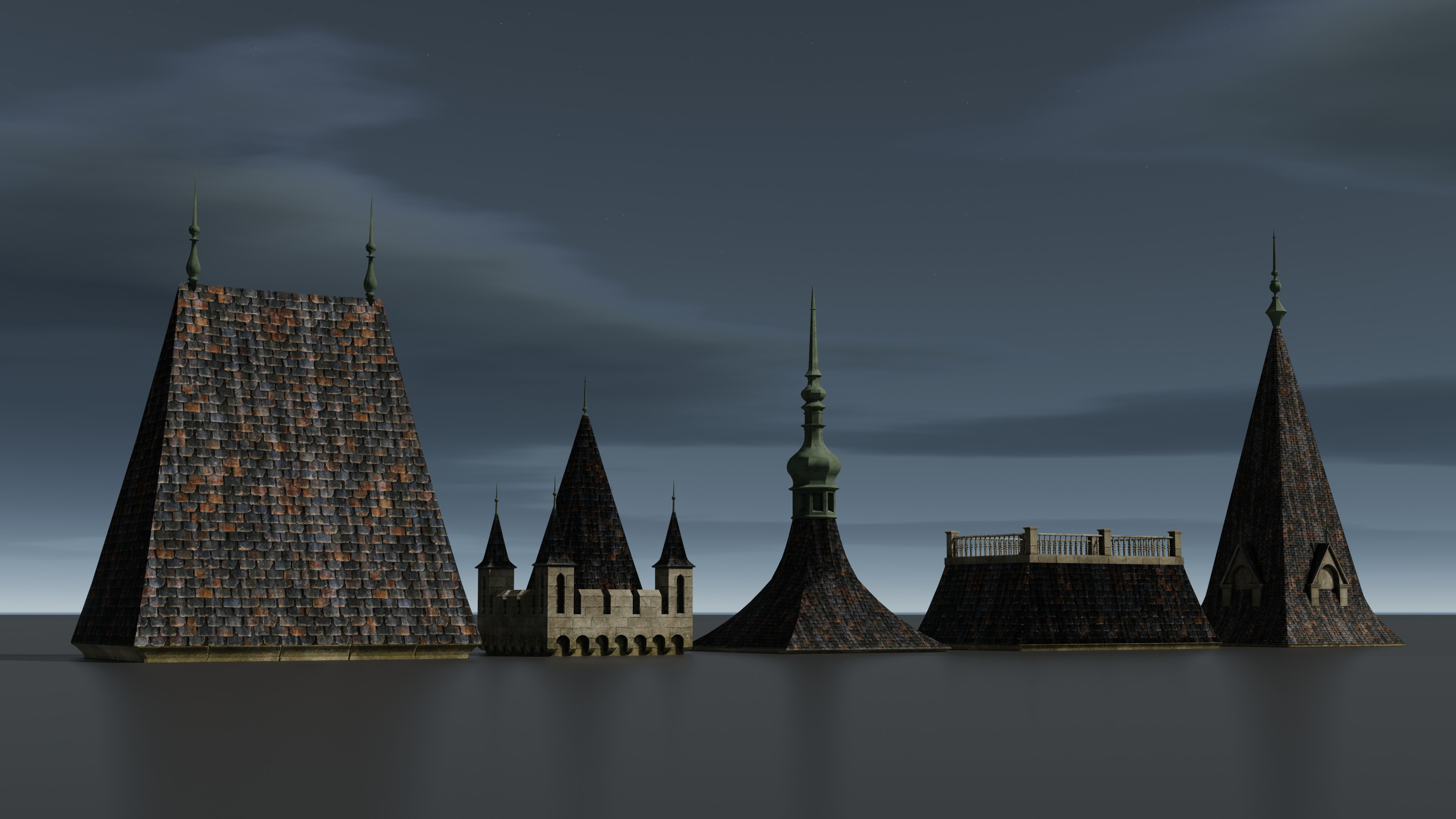 Medieval Kitbash Castle City Set 3D model - TurboSquid 1795189
