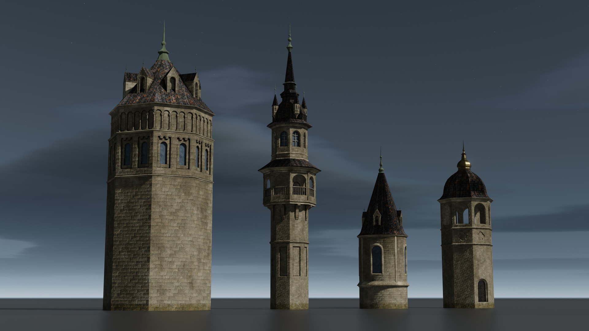 Medieval Kitbash Castle City Set 3D model - TurboSquid 1795189
