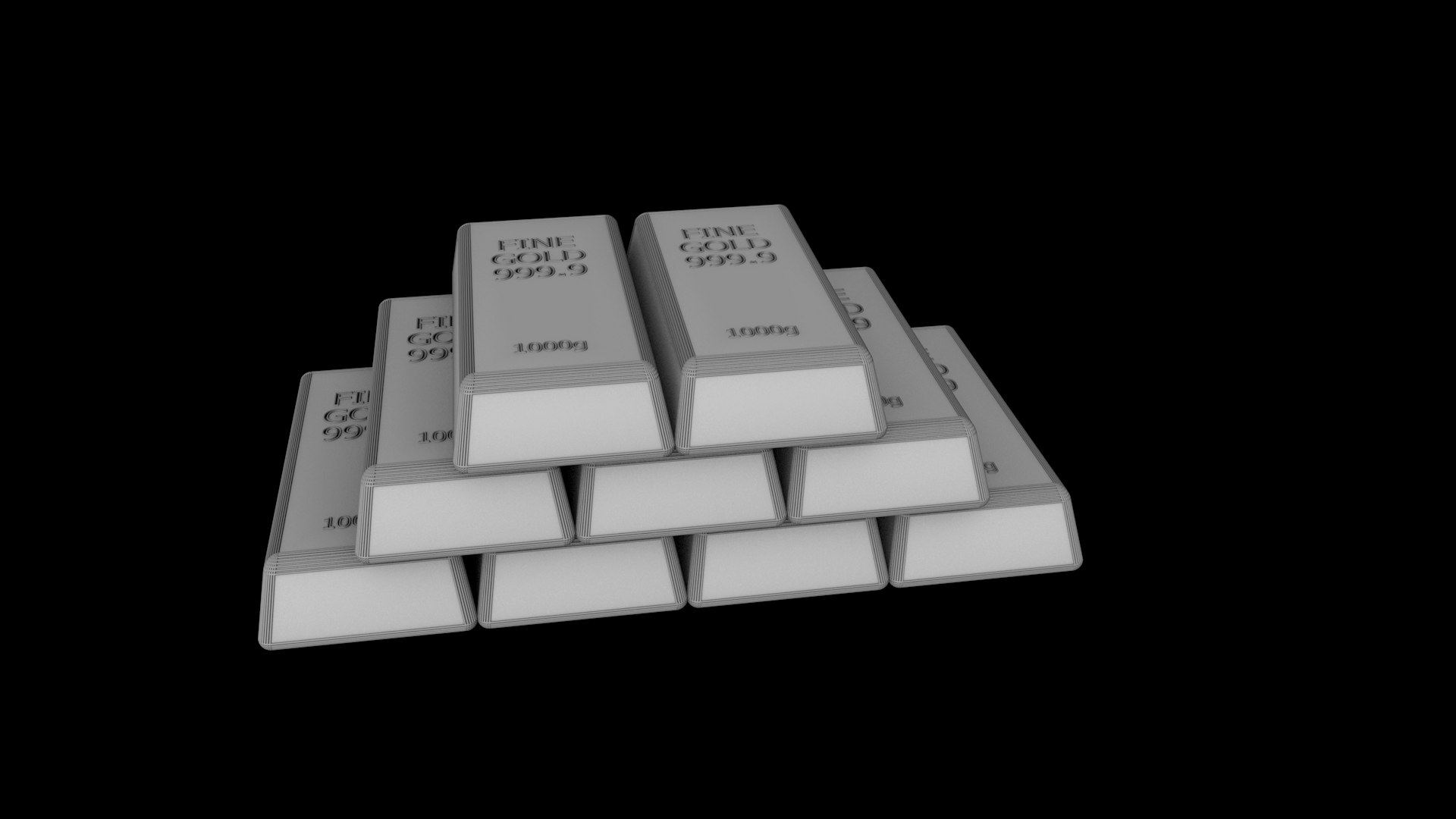 Gold Bar Stack Model - TurboSquid 1651027