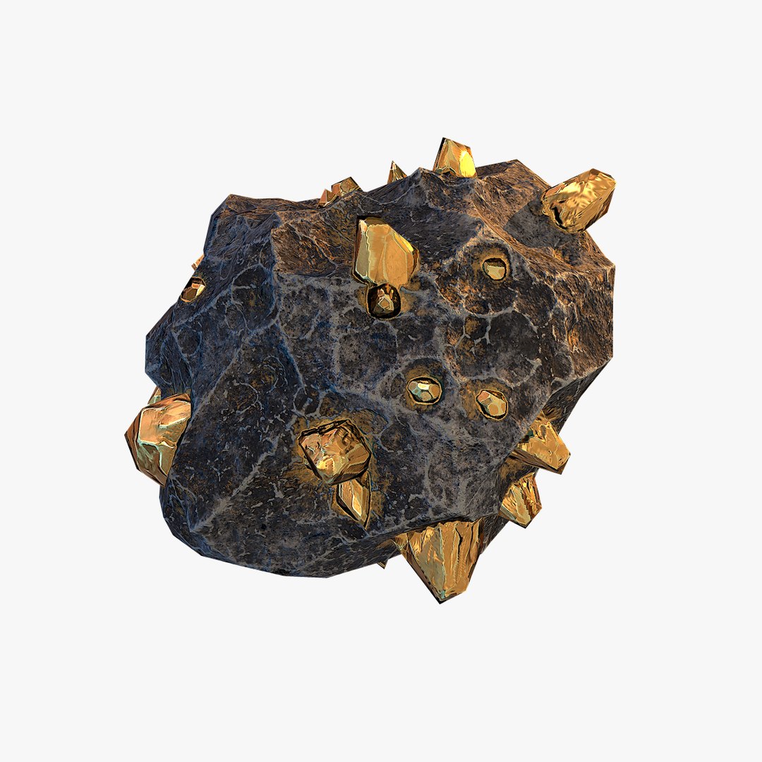 3d Meteor Ore Gold Model