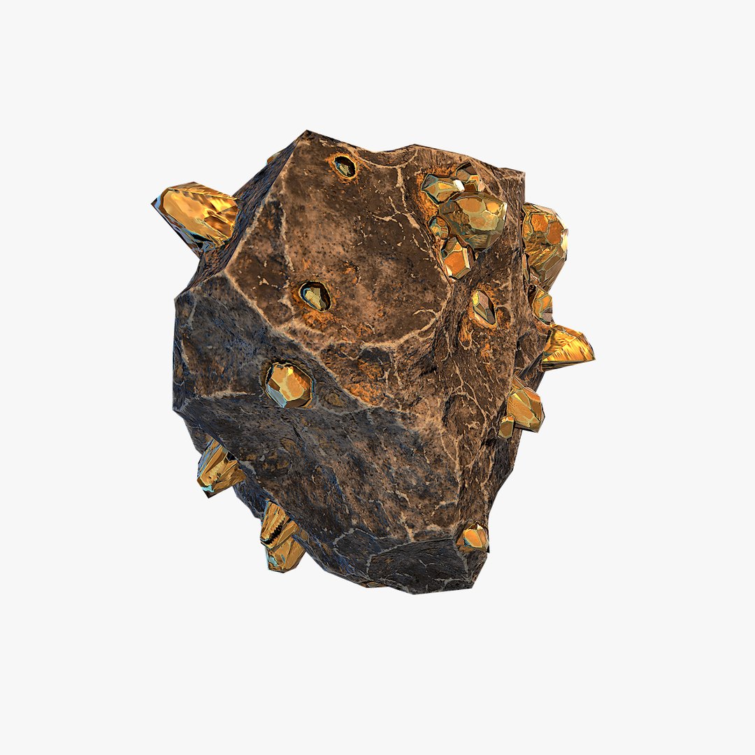 3d Meteor Ore Gold Model