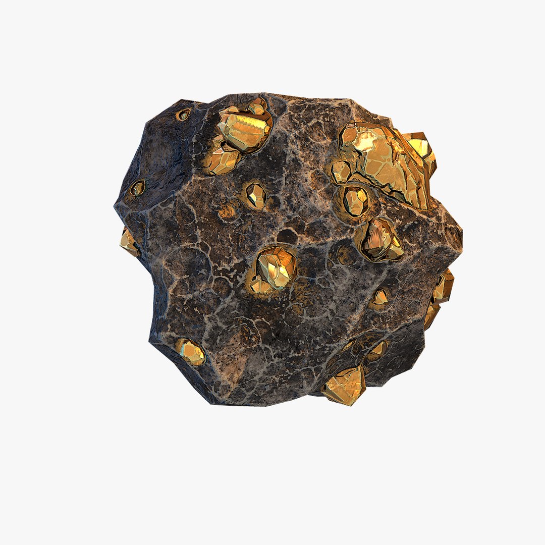 3d Meteor Ore Gold Model