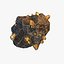 3d meteor ore gold model