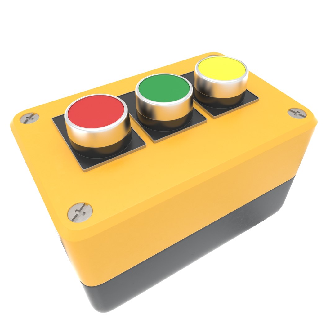 3D Model Industrial Triple Button - TurboSquid 1272046