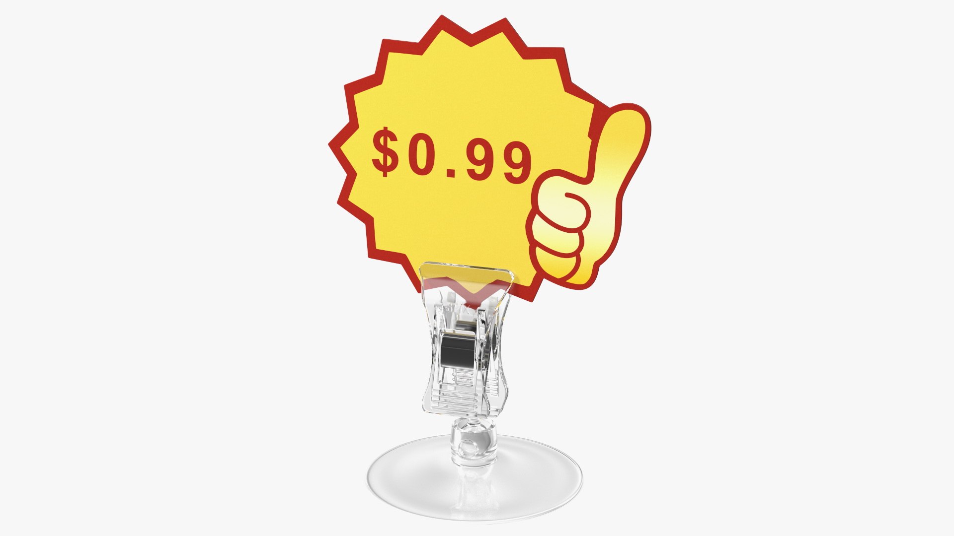 Price Tag Holder Plastic With Suction Cup Model - TurboSquid 2000282