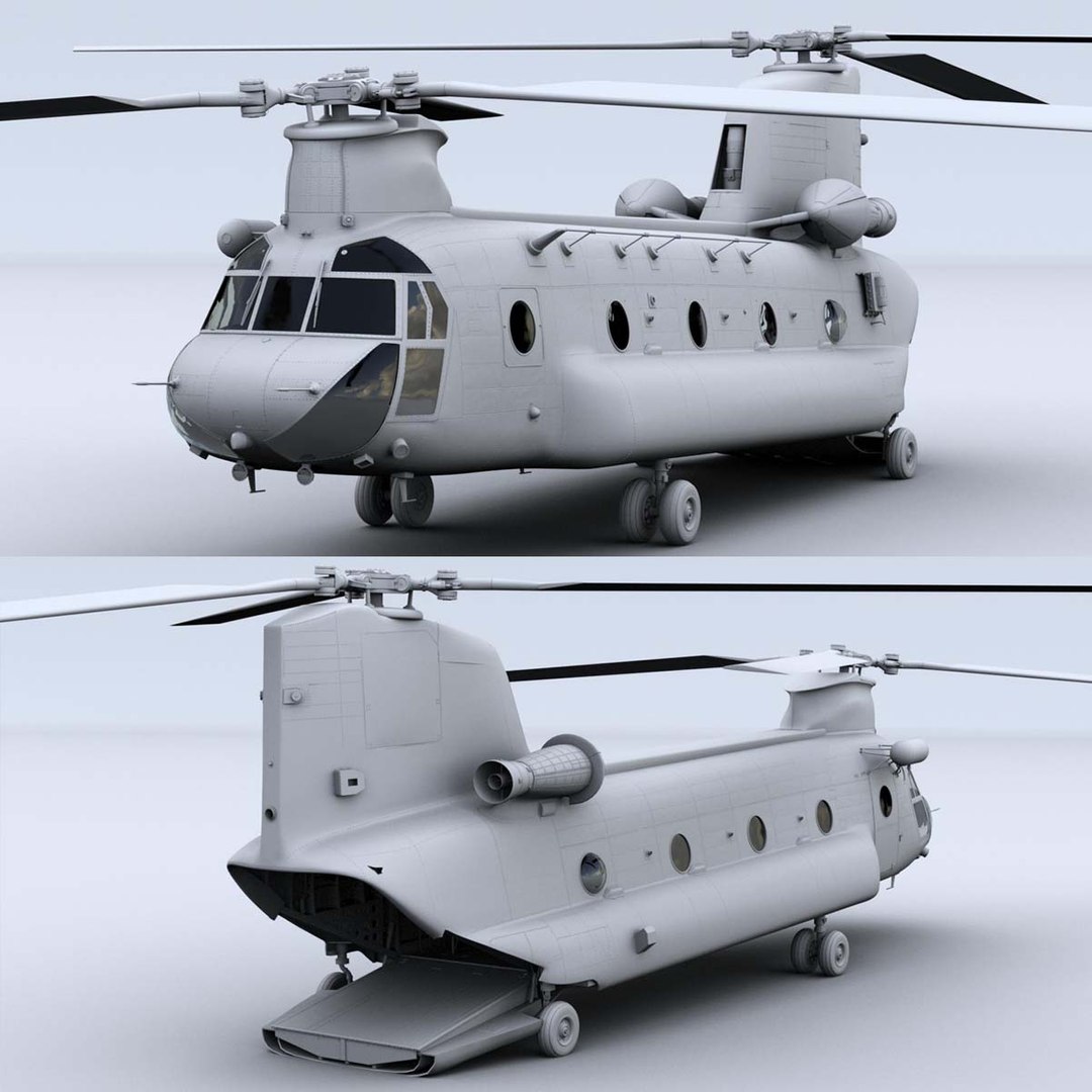 3d Chinook Ch47 Helicopter Model