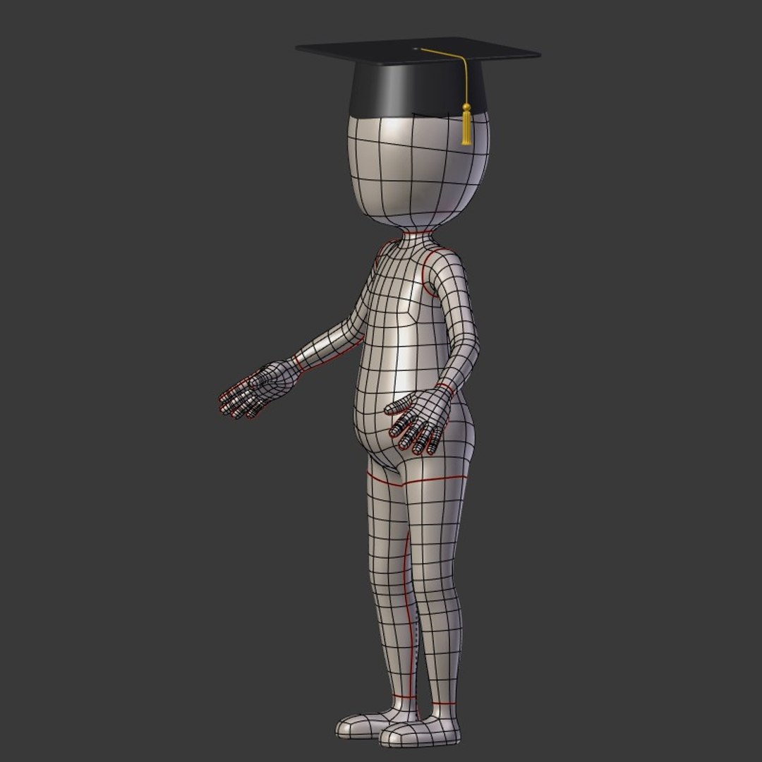 Cartoon student 3D model - TurboSquid 1394957