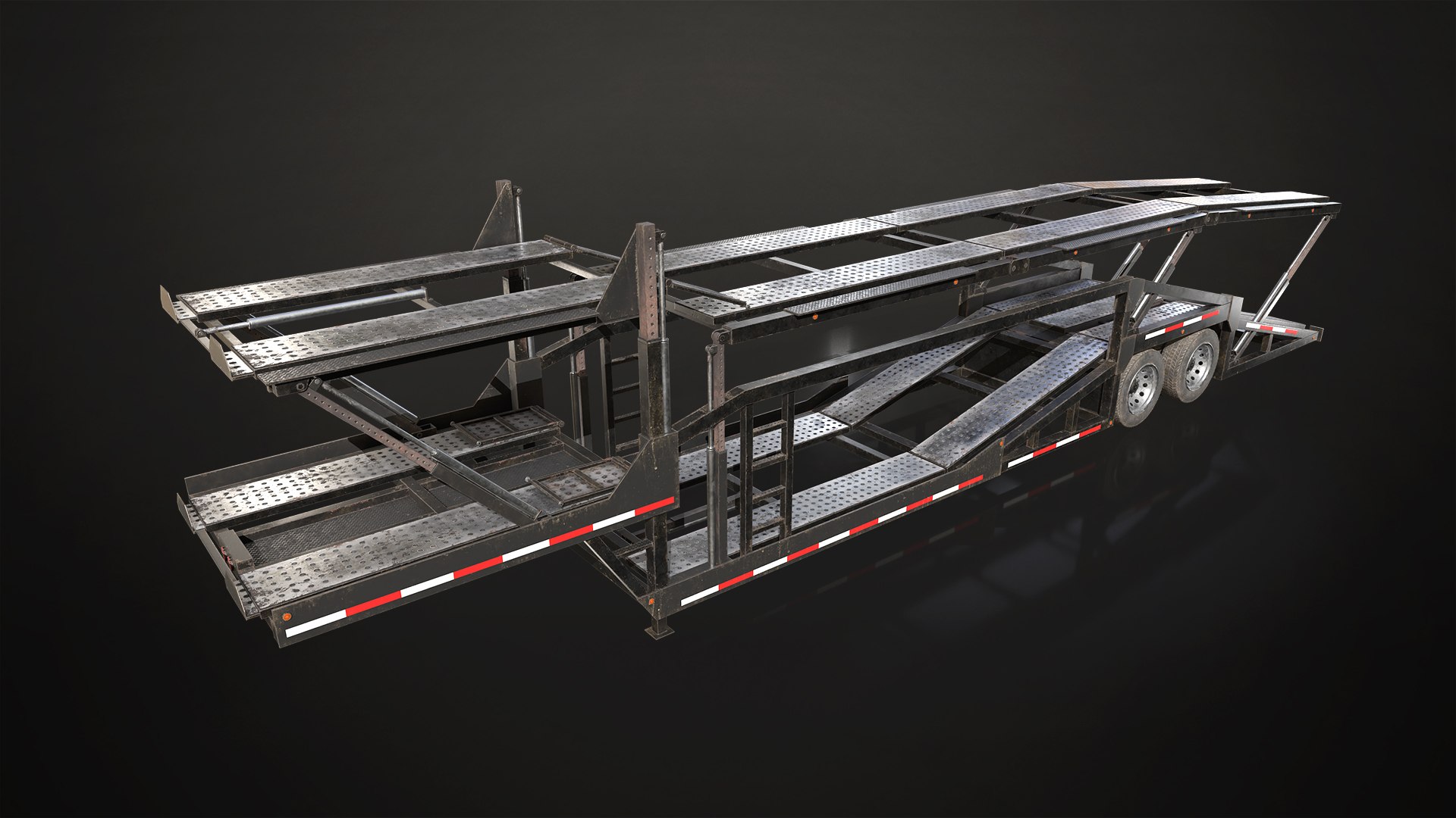 3D Car Carrier Trailer - Low Poly Model - TurboSquid 2299059