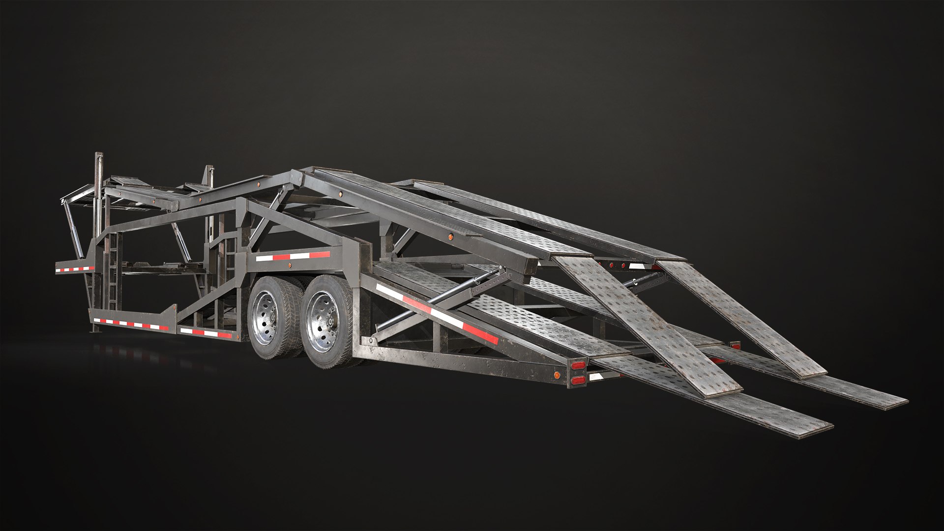 3D Car Carrier Trailer - Low Poly Model - TurboSquid 2299059