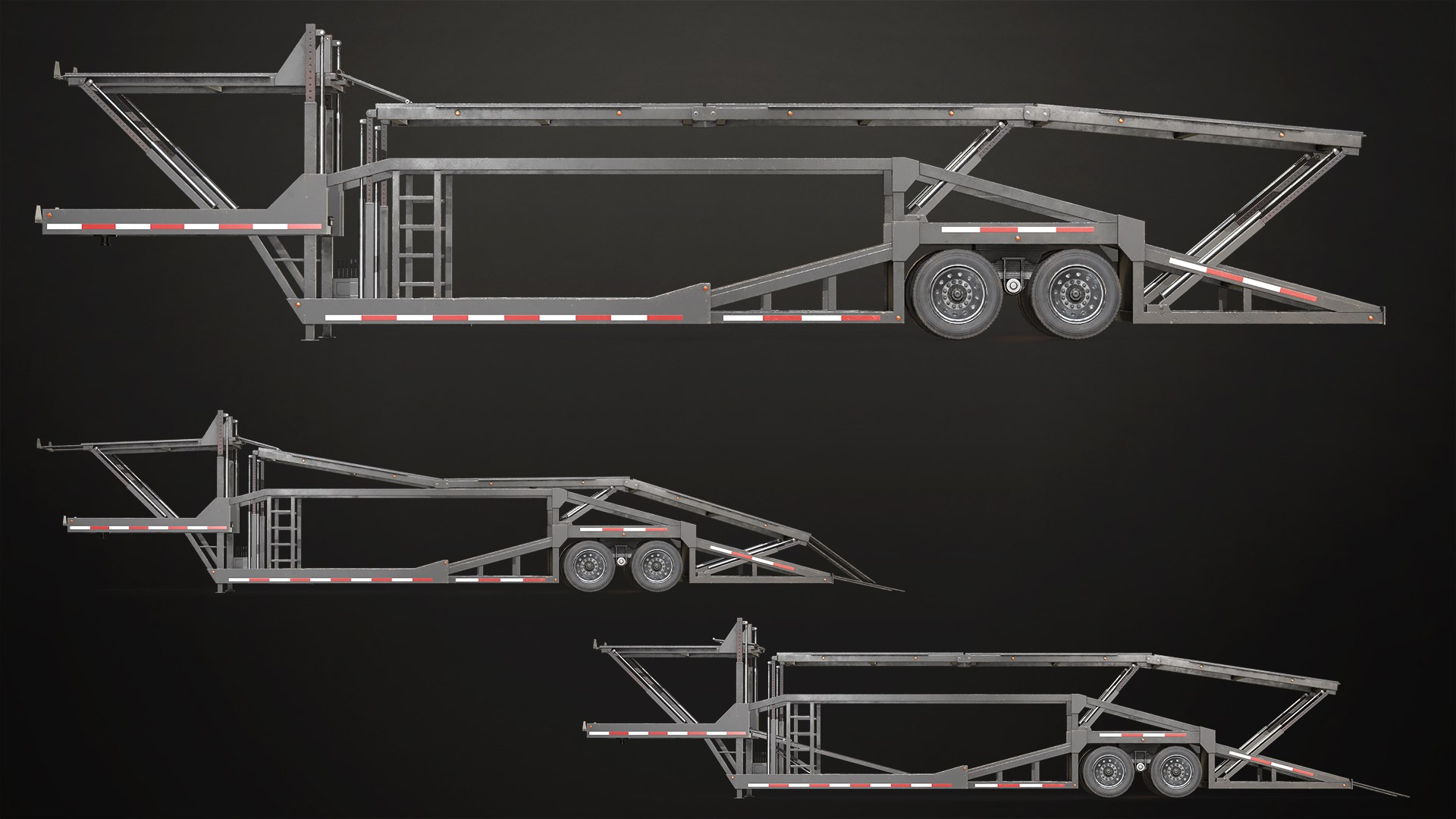 3D Car Carrier Trailer - Low Poly Model - TurboSquid 2299059