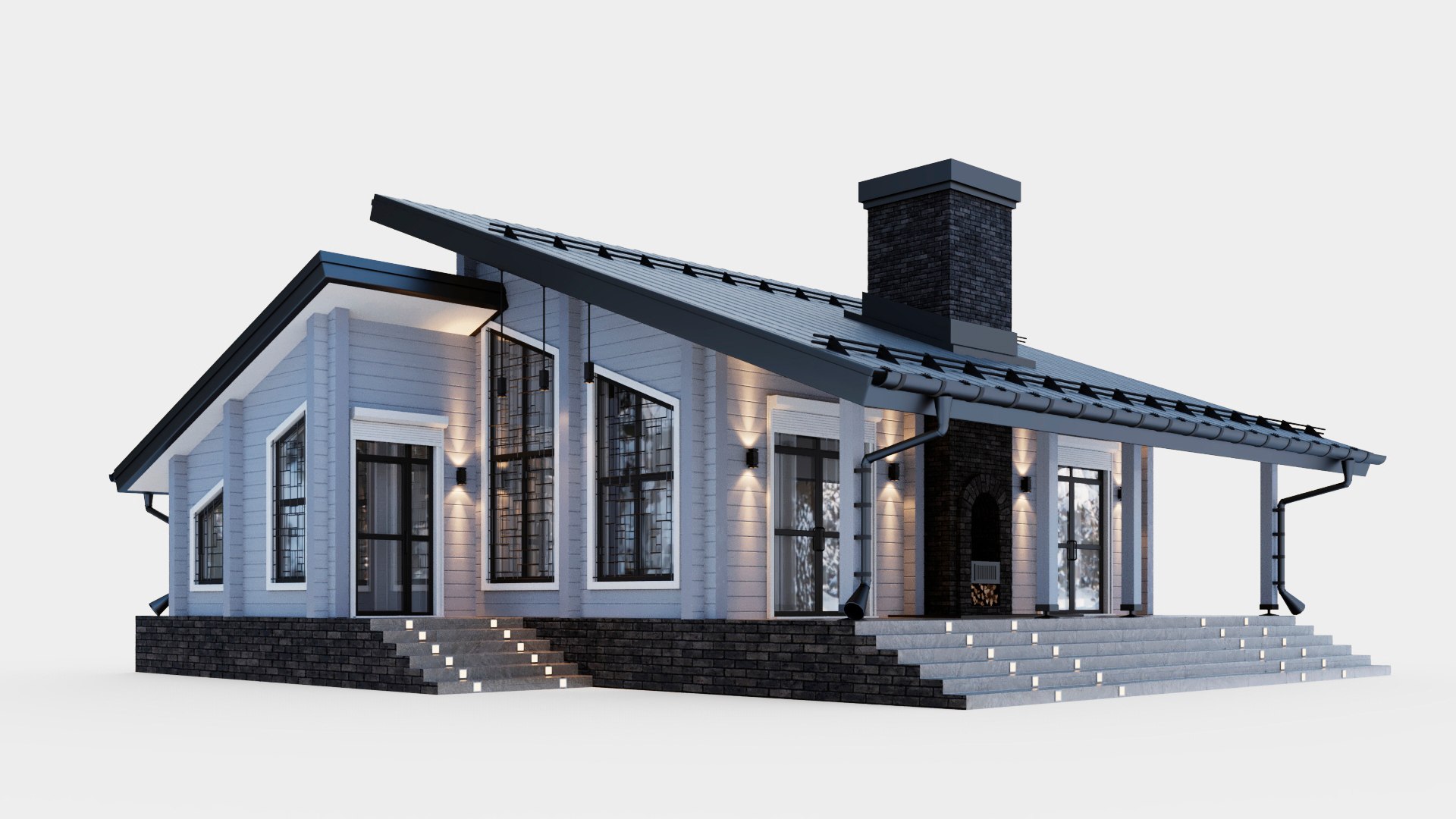 Glued beam house 3D - TurboSquid 1965121