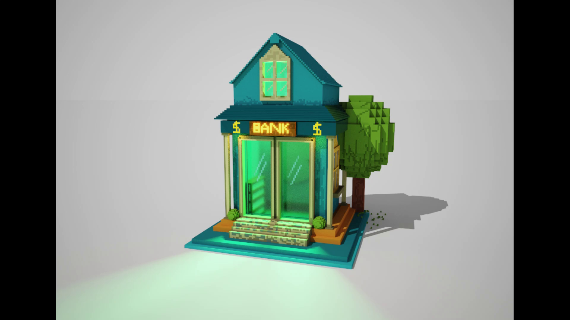 Voxel Mini Bank 3D Model - TurboSquid 1802046