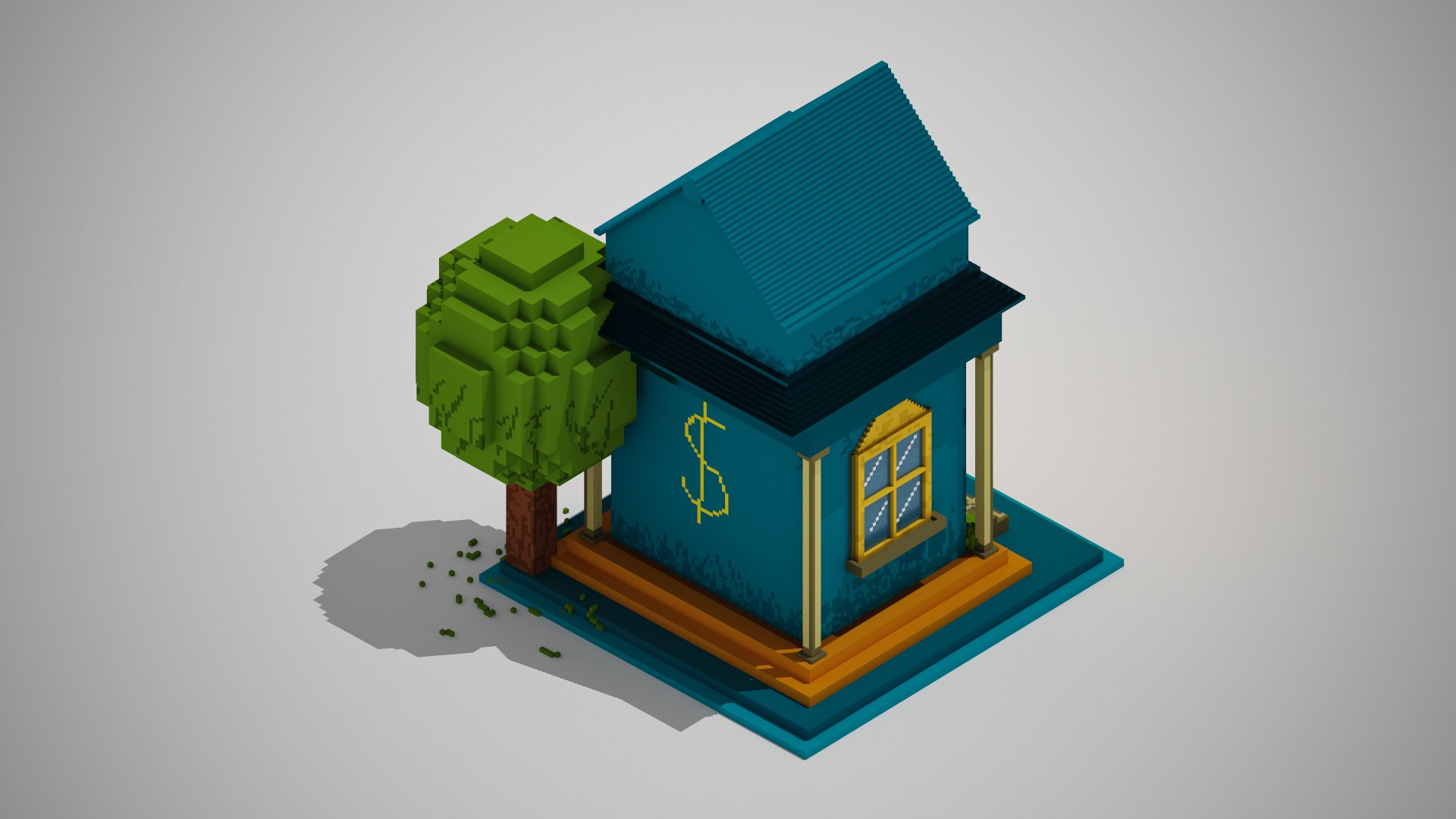 Voxel Mini Bank 3D Model - TurboSquid 1802046
