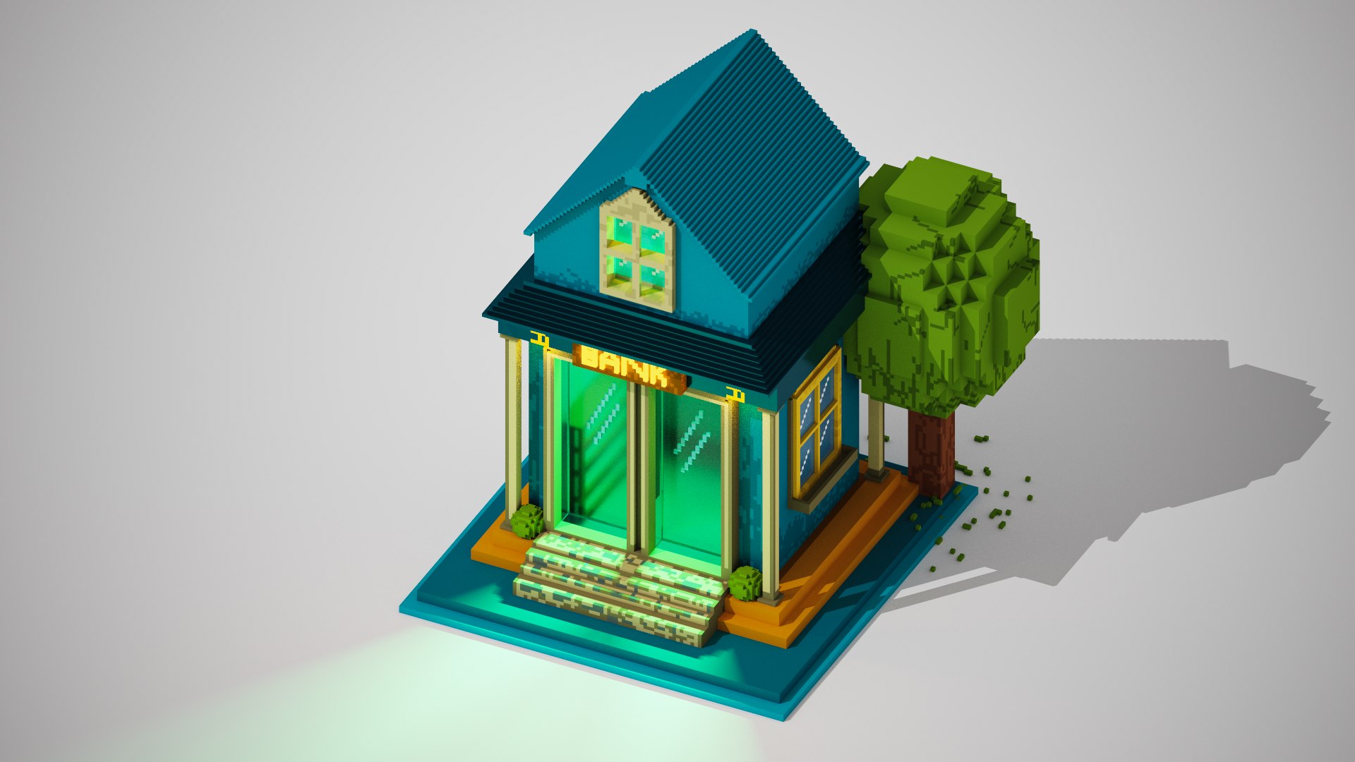 Voxel Mini Bank 3D Model - TurboSquid 1802046
