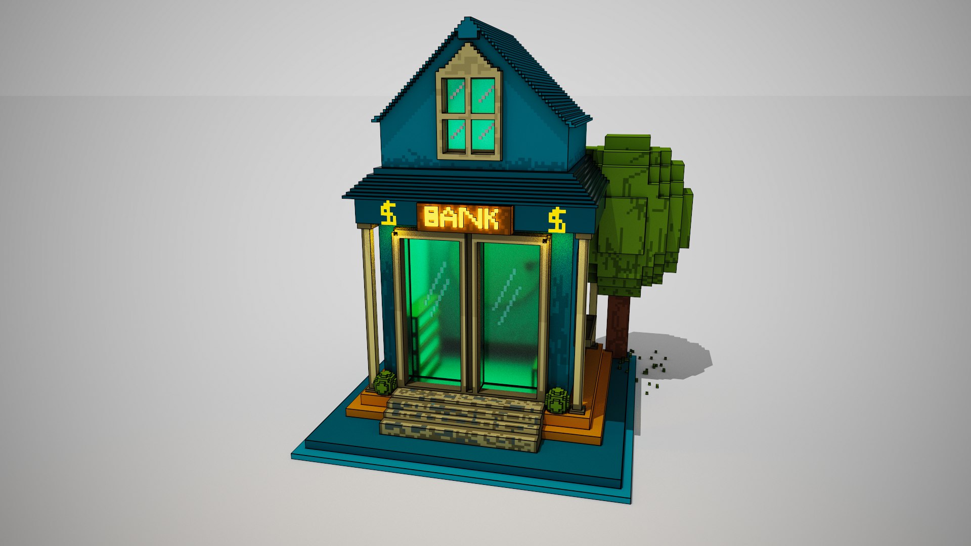 Voxel Mini Bank 3D Model - TurboSquid 1802046