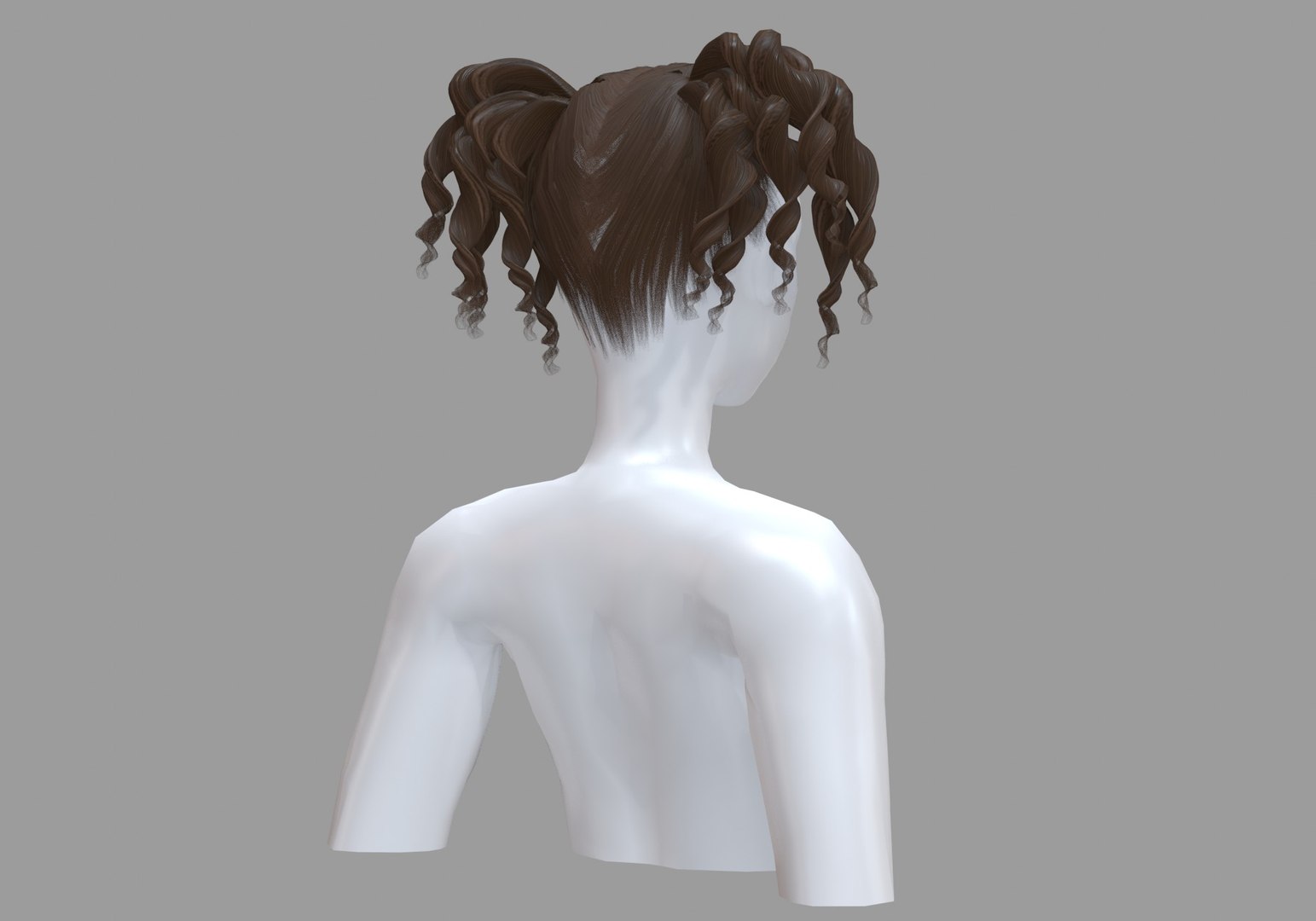 Female Curly Hairstyle 3D Model - TurboSquid 1963285