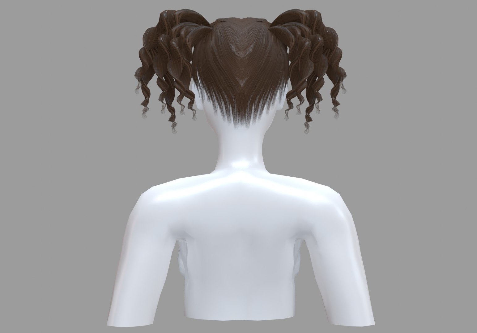Female Curly Hairstyle 3D Model - TurboSquid 1963285