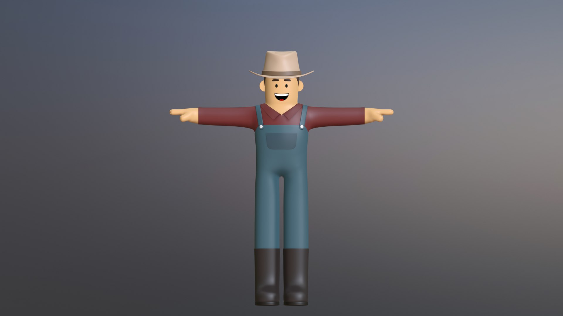 Minimal Farmer Cartoon Character Model - TurboSquid 2090250