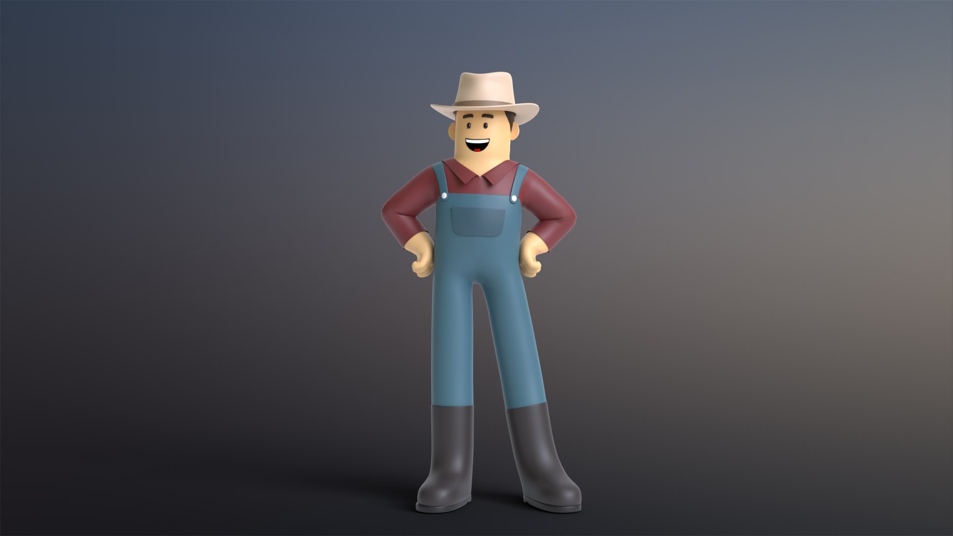 Minimal Farmer Cartoon Character Model - TurboSquid 2090250