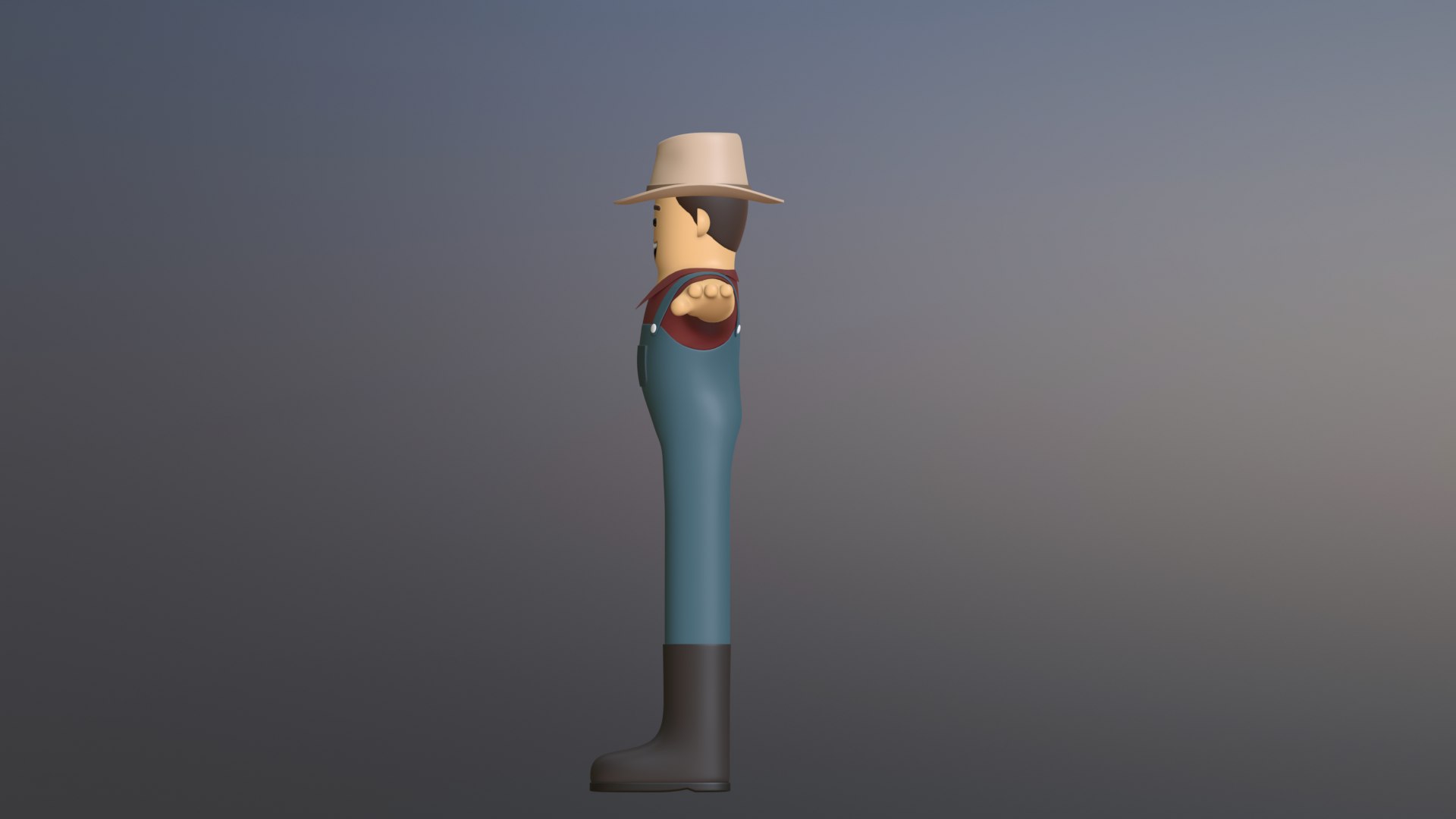 Minimal Farmer Cartoon Character Model - TurboSquid 2090250