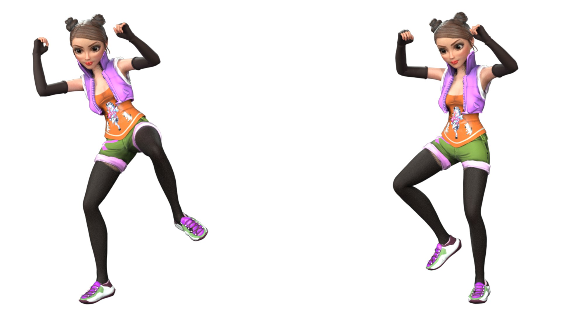 Cartoon Rigged Cute Dancer Girl-Saluny Character 3D Model 3D ...