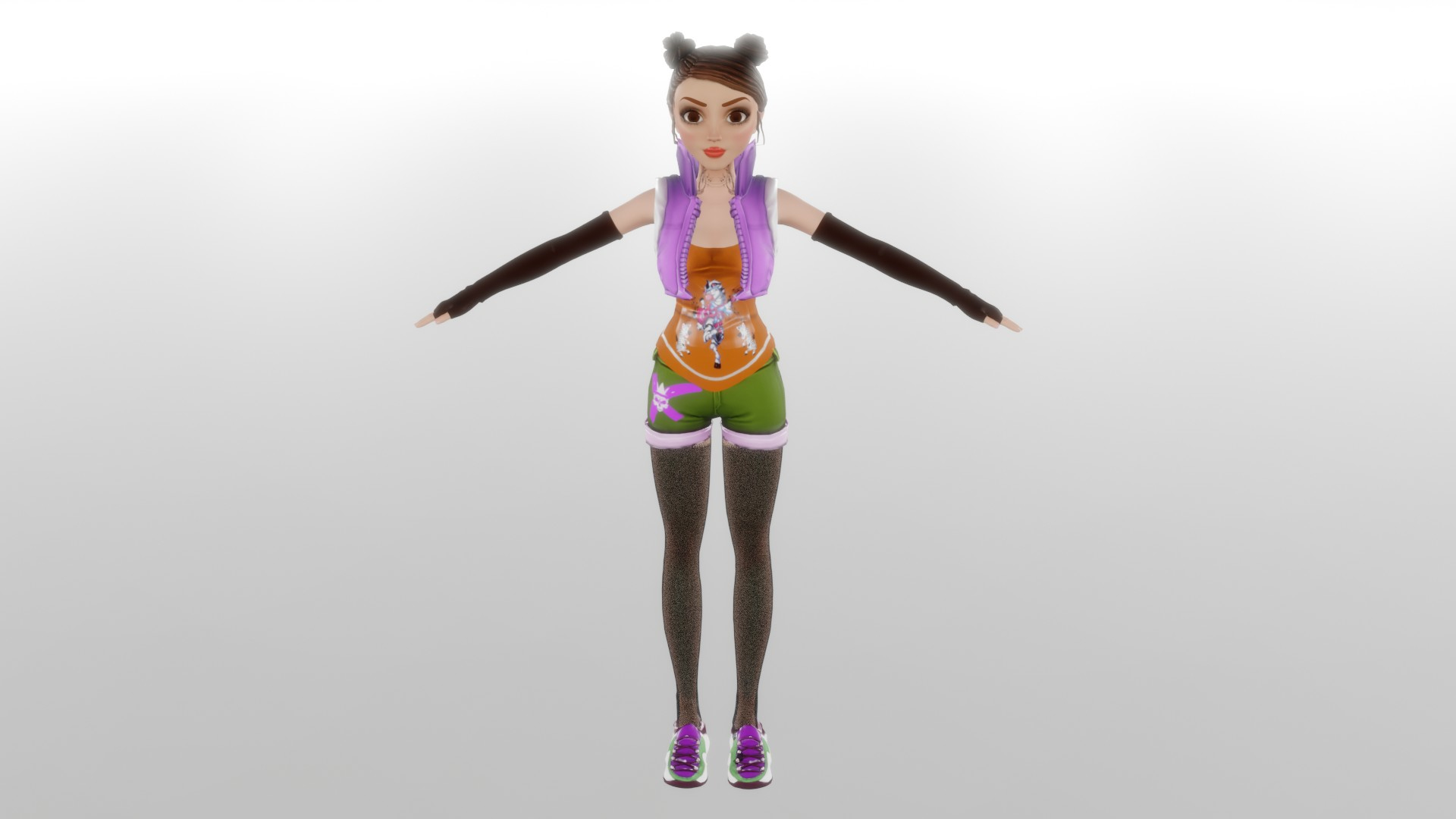 Cartoon Rigged Cute Dancer Girl-Saluny Character 3D Model 3D ...