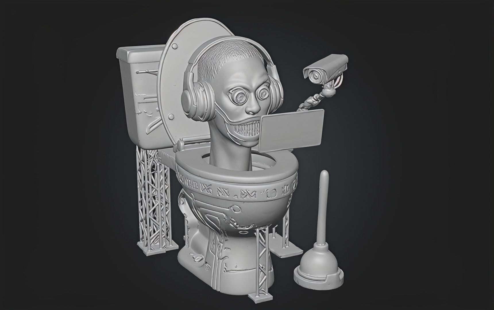 Free Skibidi Toilet Cyber Sentinel 3D Printable Meme Sci Fi Character ...