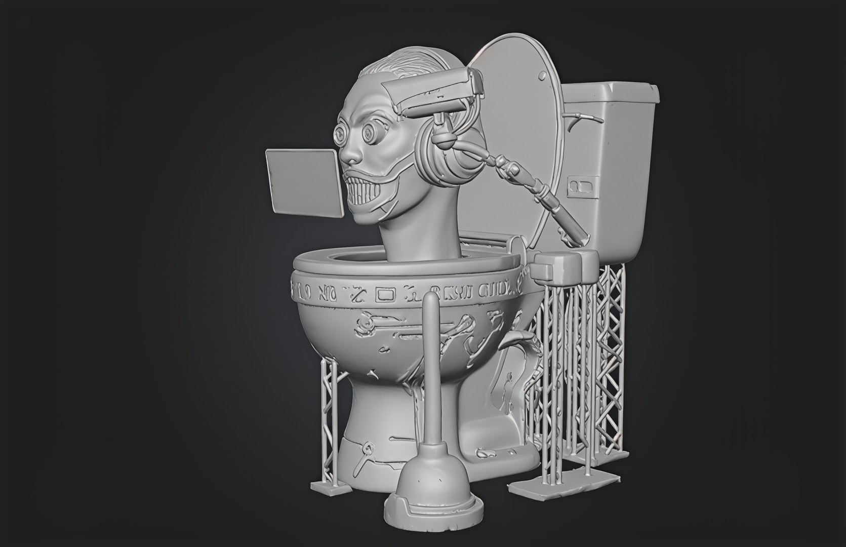 Free Skibidi Toilet Cyber Sentinel 3D Printable Meme Sci Fi Character ...