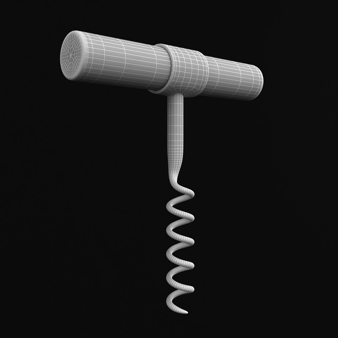 3d corkscrew cork screw model