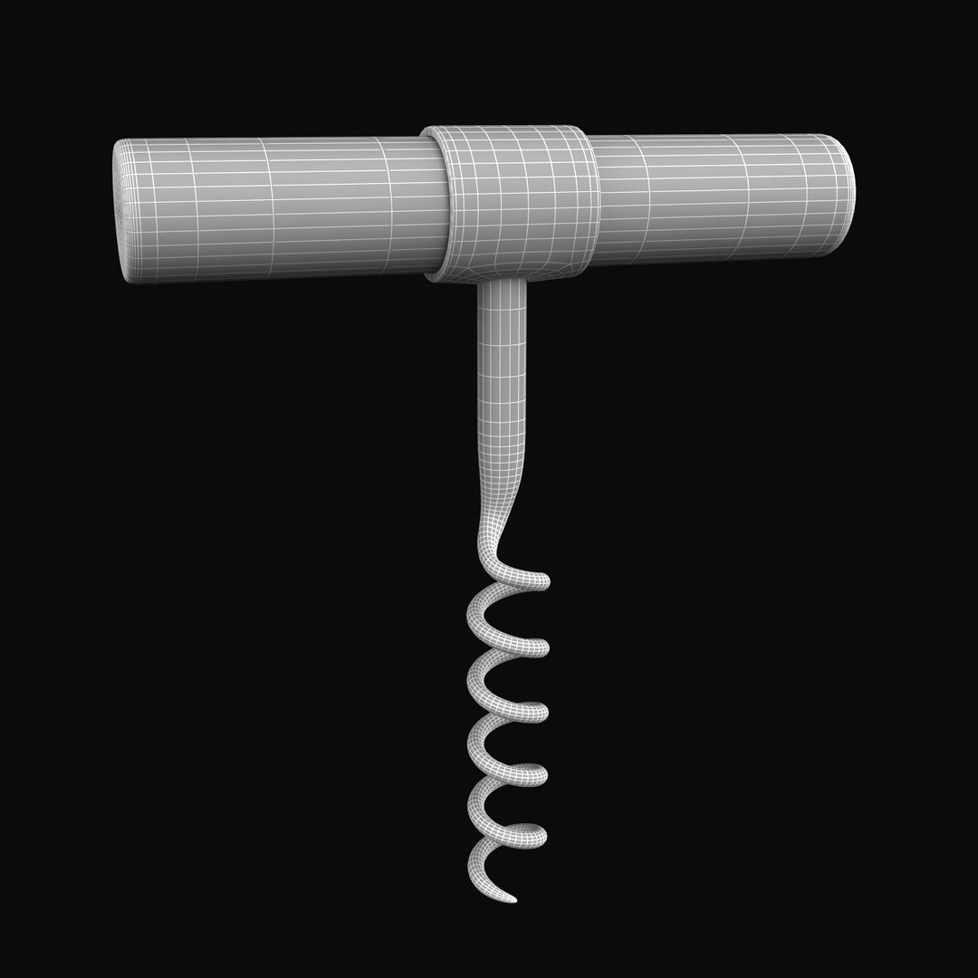 3d corkscrew cork screw model