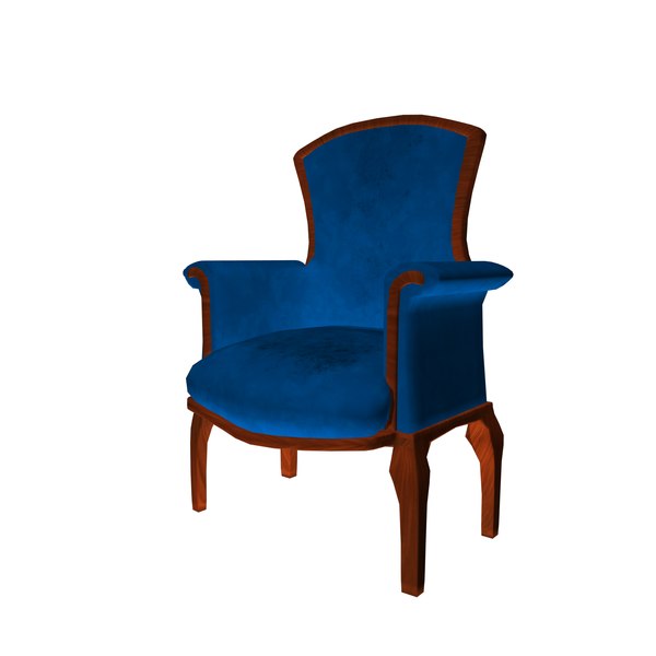 3d victorian chair blue model