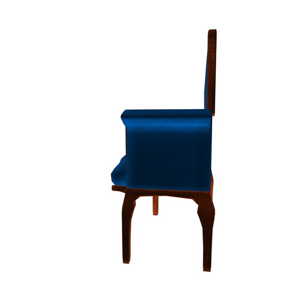 3d victorian chair blue model