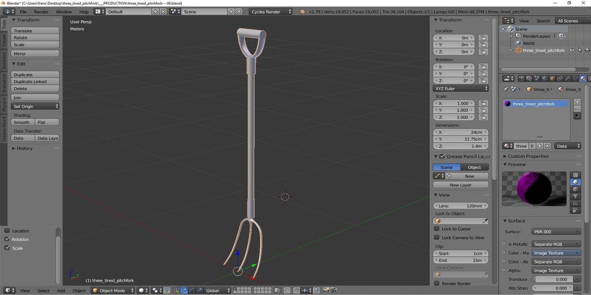Three-tined Pitchfork 3D Model - TurboSquid 1525186