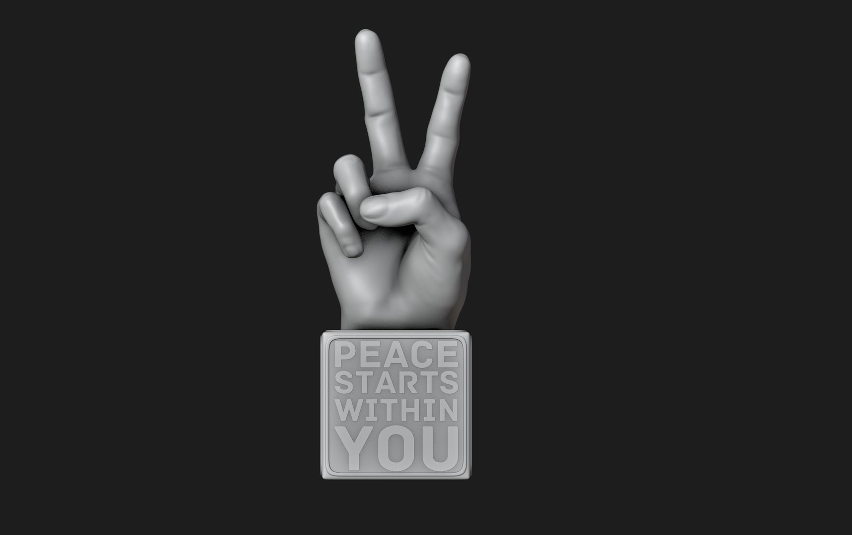 Peace Hand Sign Motivational Reminder 3D - TurboSquid 2258396