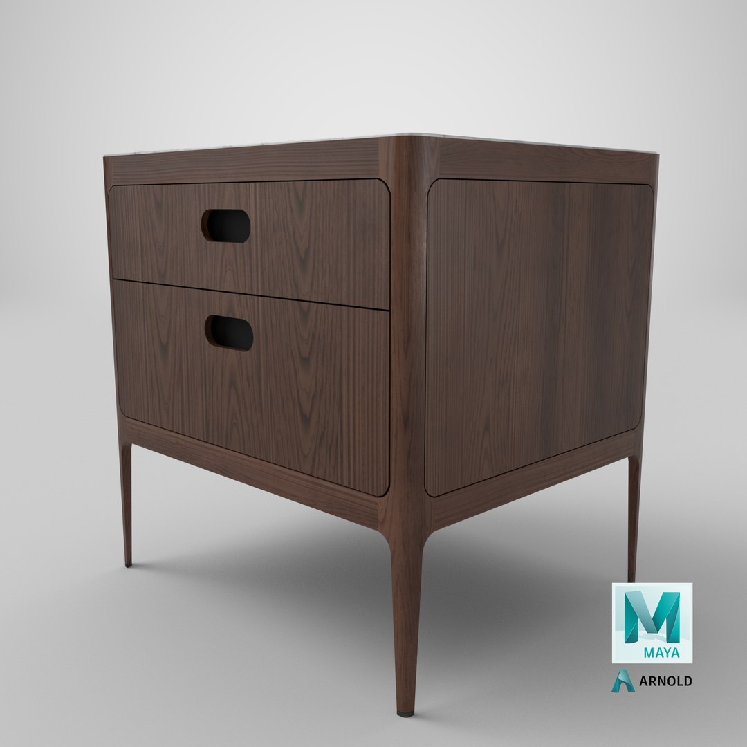 Radius Drawer Nightstand Model - TurboSquid 1576068