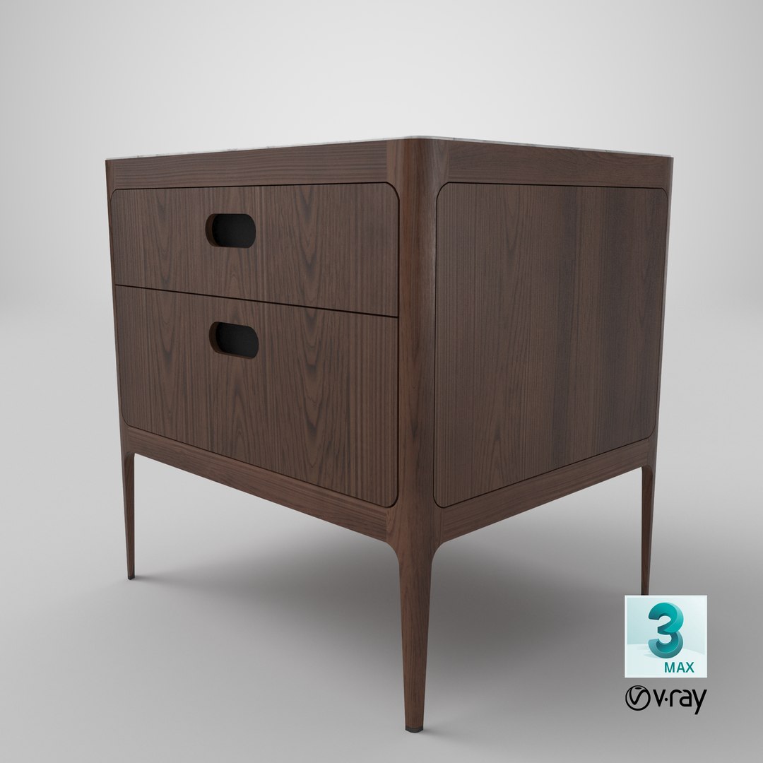 Radius Drawer Nightstand Model - TurboSquid 1576068
