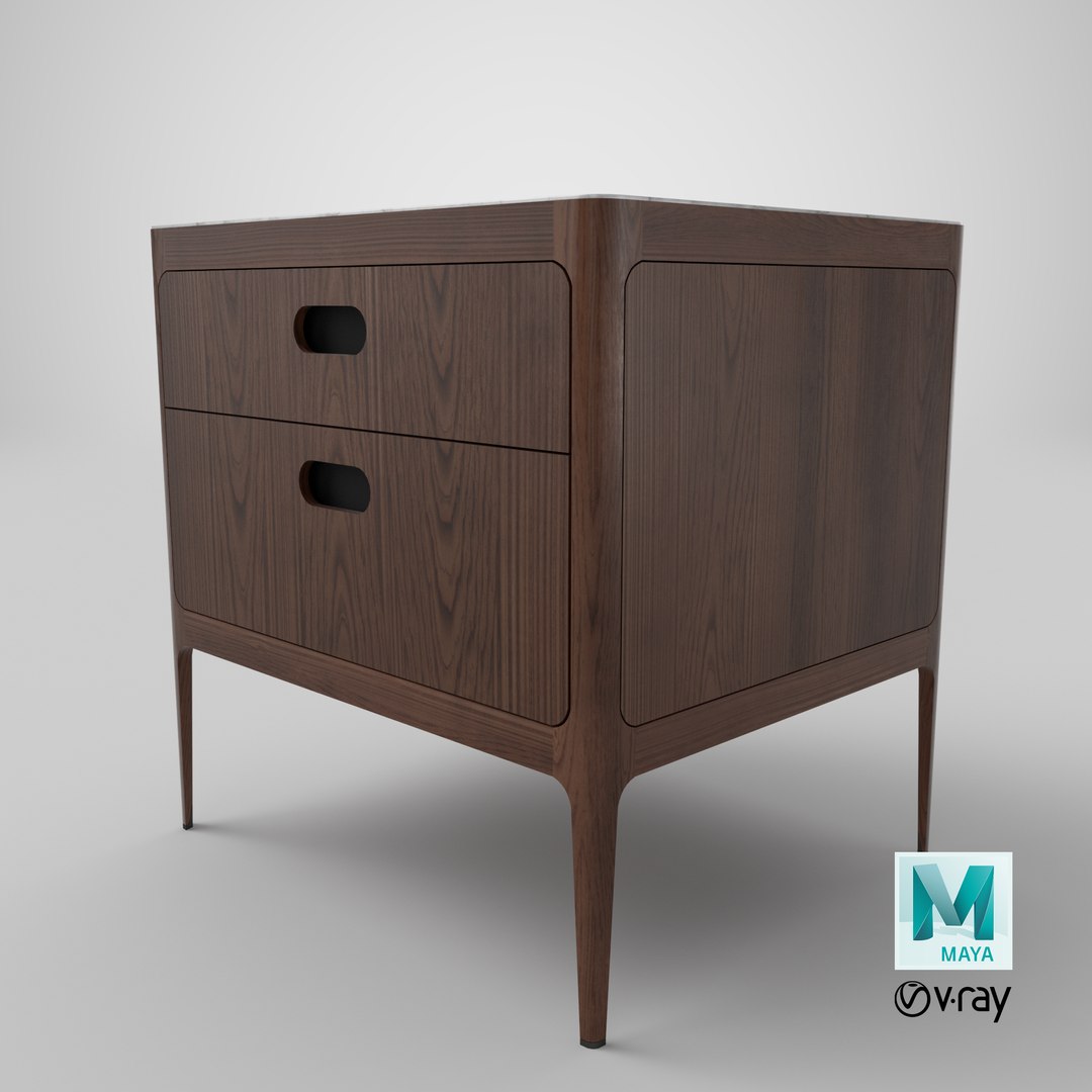 Radius Drawer Nightstand Model - TurboSquid 1576068