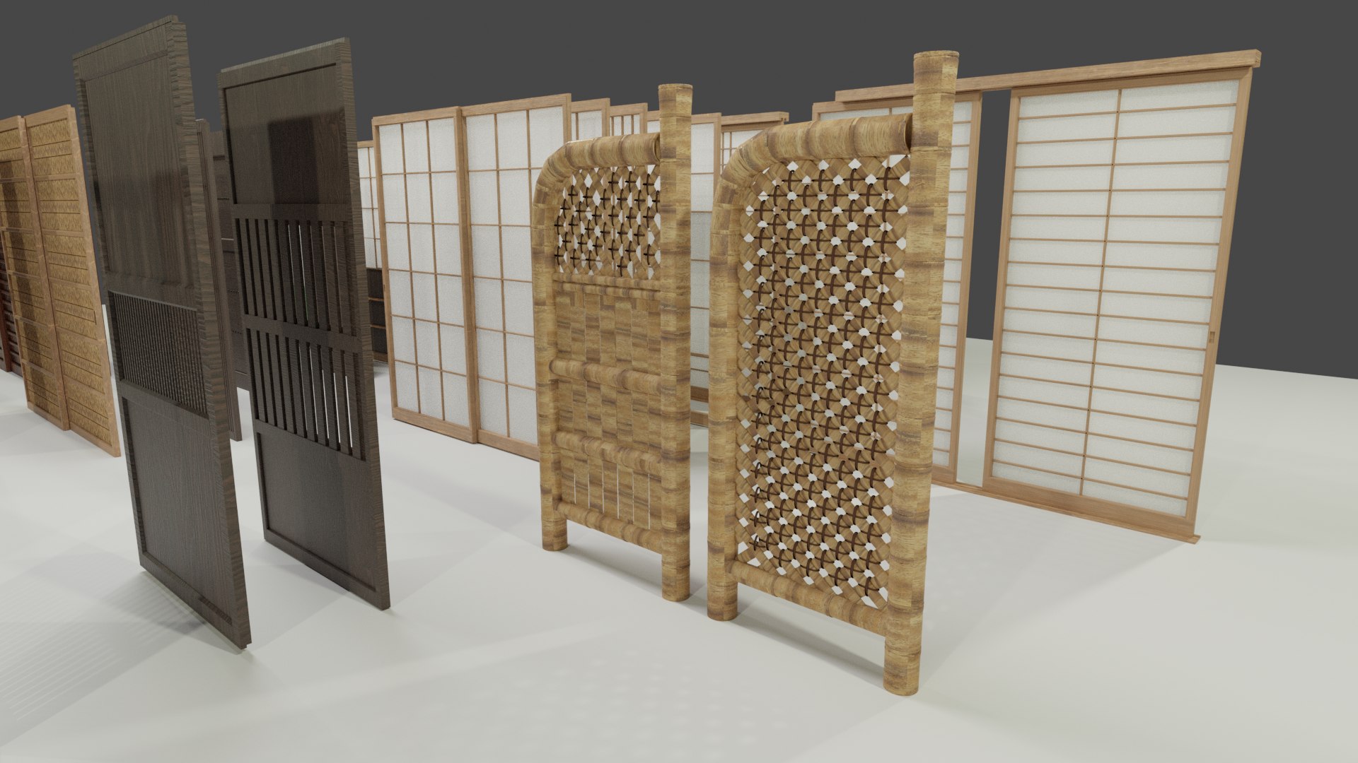 3D Sets Of Japanese Traditional Sliding Doors And Extras - TurboSquid ...