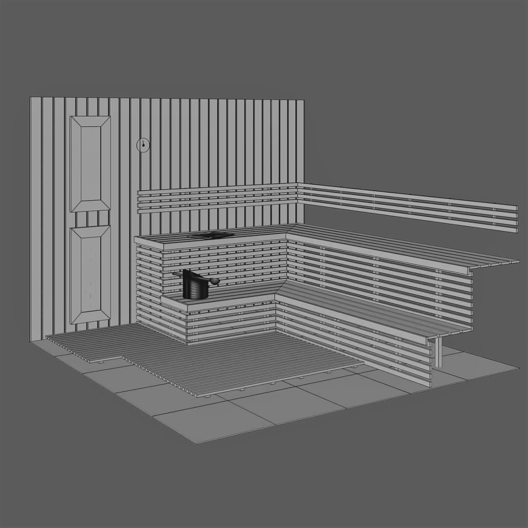 Sauna set 3D model - TurboSquid 1968808