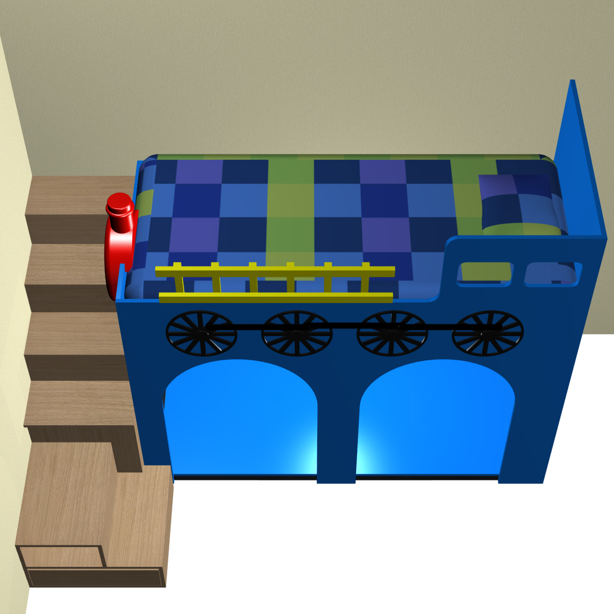 bunk train bed 3d max